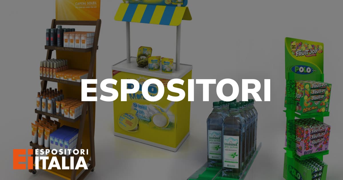 Espositori su misura personalizzati con Rendering 3D - Espositori Italia